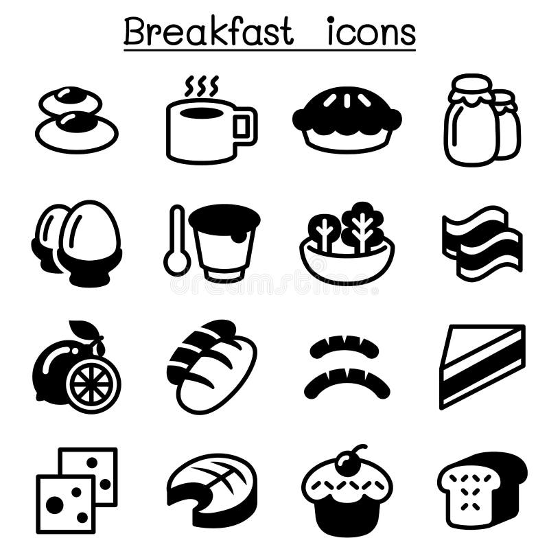 Breakfast icons stock vector. Illustration of meat, cheese - 13200959