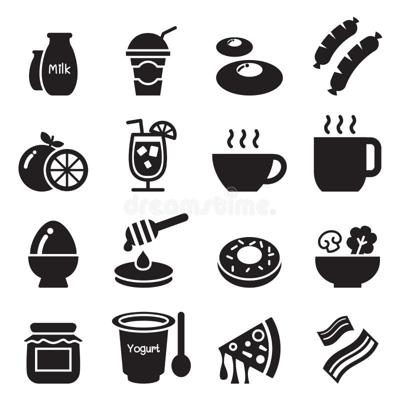 Breakfast Icons Stock Illustrations – 26,288 Breakfast Icons Stock ...