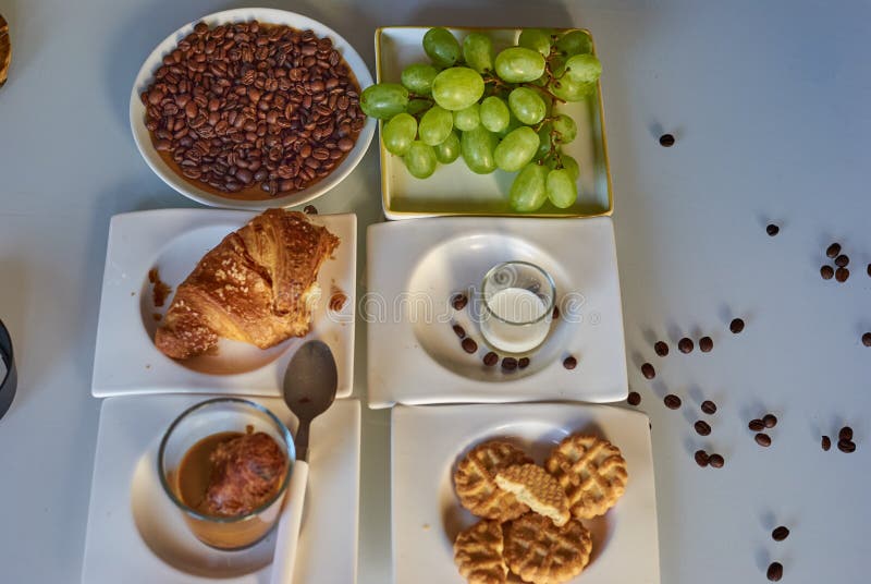 Breakfast Interrupted Due To the Risk of Delay at Work Stock Photo ...