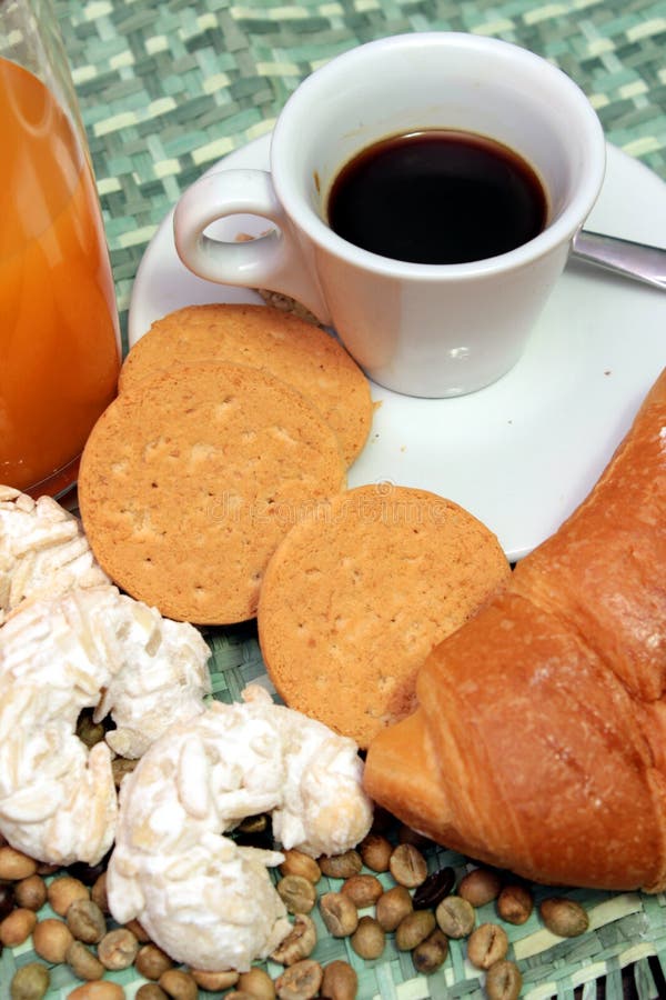 Breakfast stock image. Image of croissants, cappuccino - 40268755