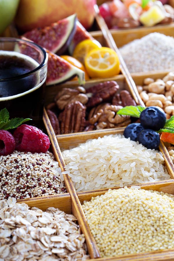 Breakfast Items in Wooden Box Stock Photo - Image of figs, eating: 58686614