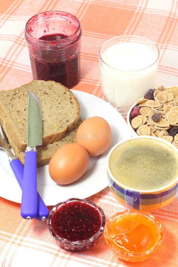 Breakfast with Jam and Coffee Stock Image - Image of grain, orange ...