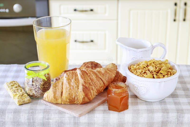 Breakfast in the kitchen stock image. Image of honey - 171906785