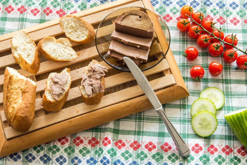 Breakfast of Liver Pate and Vegetables Stock Photo - Image of healthy ...