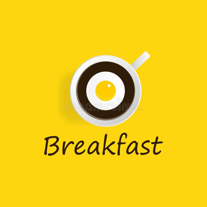 Breakfast Logo Concept Coffee and Eggs Vector Illustration Stock Vector ...