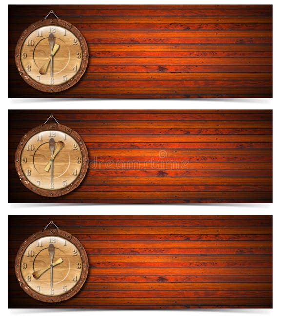 Breakfast Lunch Dinner Headers Clock Stock Illustration - Illustration ...