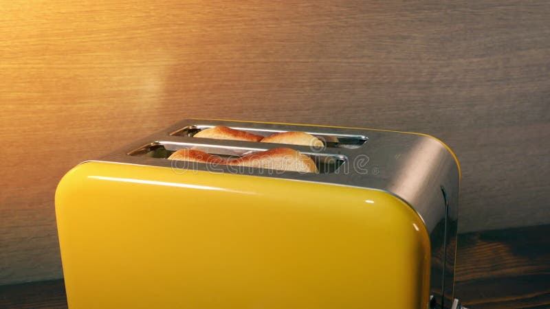 Breakfast Making Bread Put in Toaster Morning Scene Stock Video - Video ...