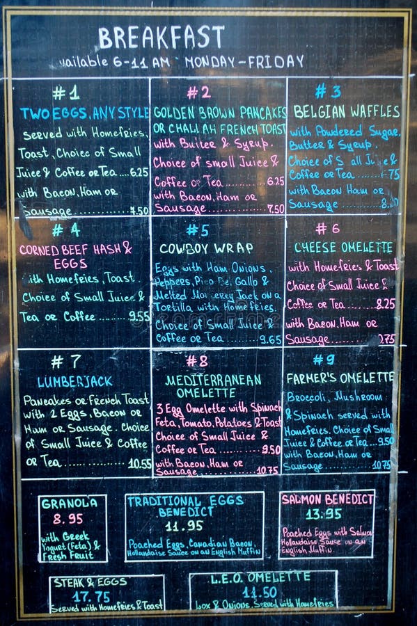 Breakfast Menu stock image. Image of food, meal, waffles - 22255047