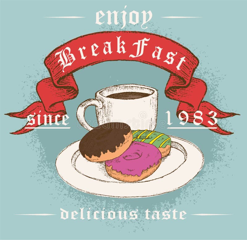 Breakfast Menu Box or Illustration Stock Vector - Illustration of good ...