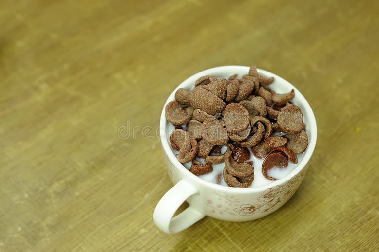 Breakfast Menu Coco Crunch with Milk Stock Photo - Image of crunch ...