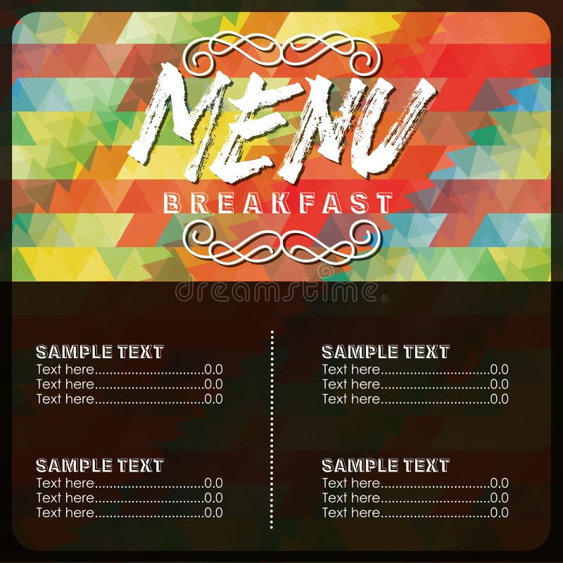 Breakfast menu design stock vector. Illustration of background - 61778918