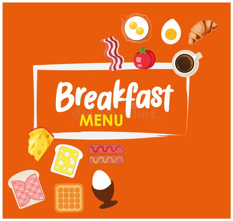 Breakfast Set Menu Good Morning Stock Illustration - Illustration of ...
