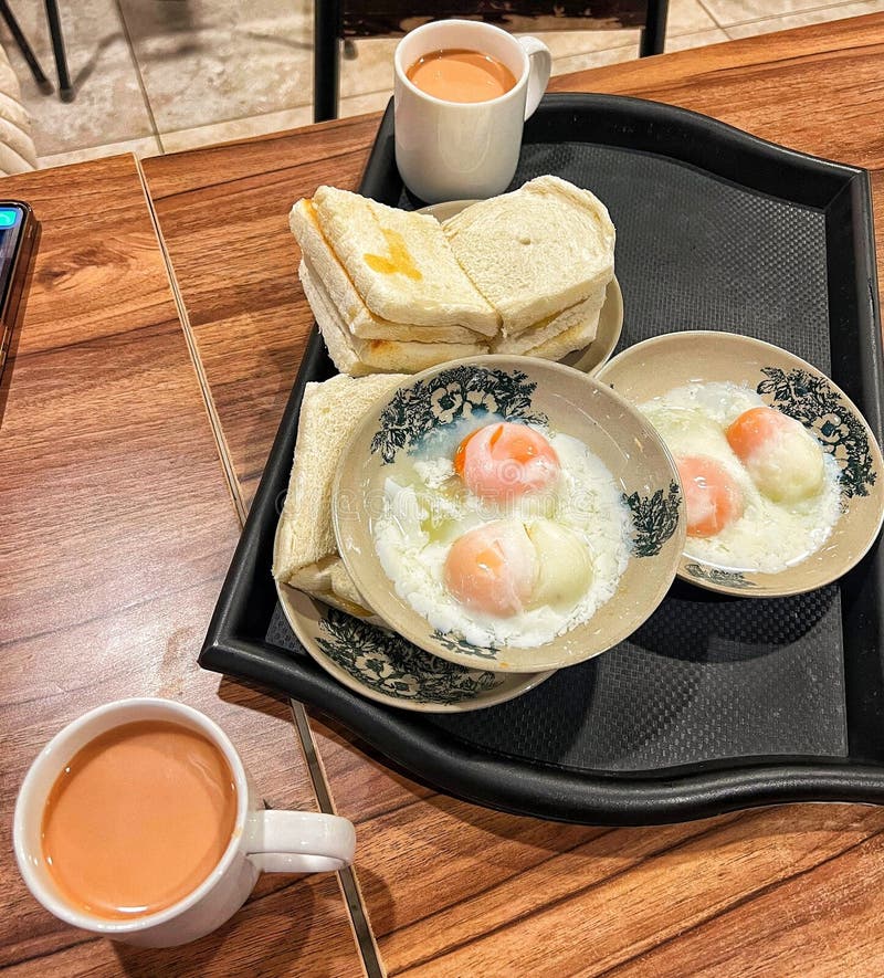 The Breakfast Menu is Served at a Table in a Restaurant Stock Image ...