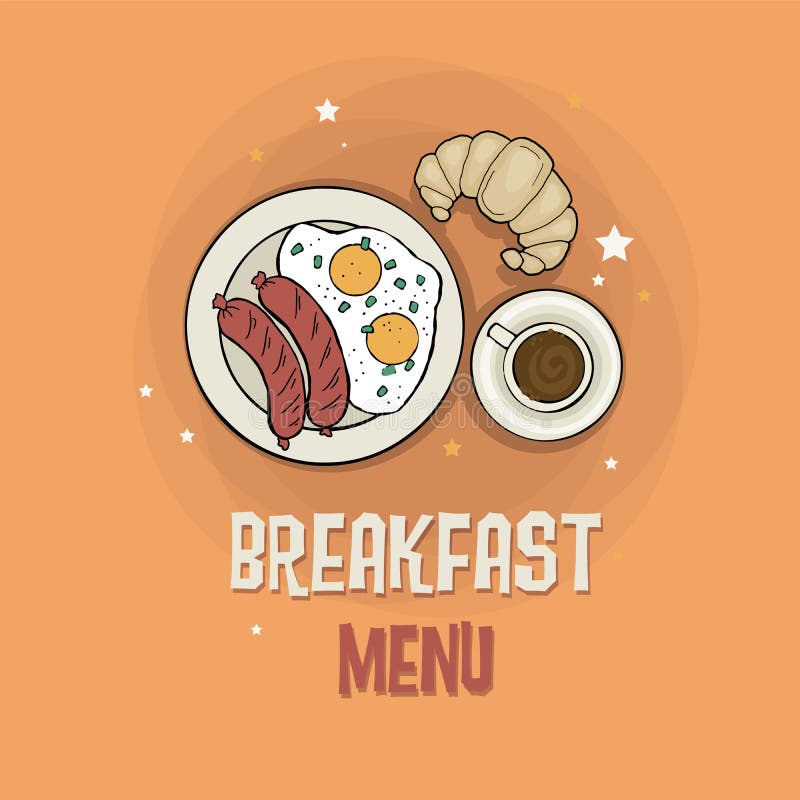 Breakfast menu stock vector. Illustration of sausage - 60891278