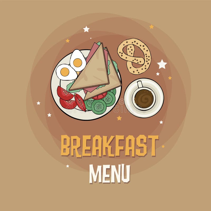 Breakfast menu stock vector. Illustration of sausage - 60891278