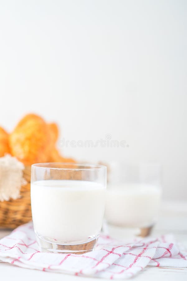 Breakfast, Milk, Put on a White Wooden Table, Drink and Breakfast ...