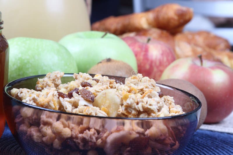 Breakfast stock image. Image of cereals, flakes, apples - 54002229