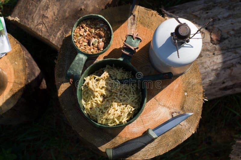Breakfast in Nature. Eating on the Street Stock Image - Image of ...