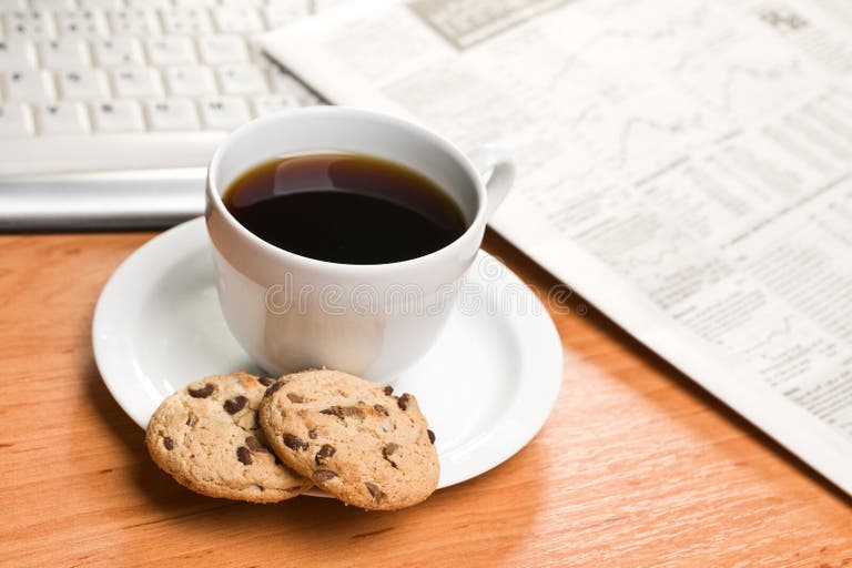 Breakfast in office stock image. Image of business, coffee - 17808067