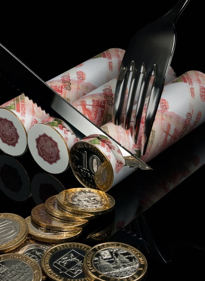 Breakfast of the official. stock photo. Image of coins - 27653414