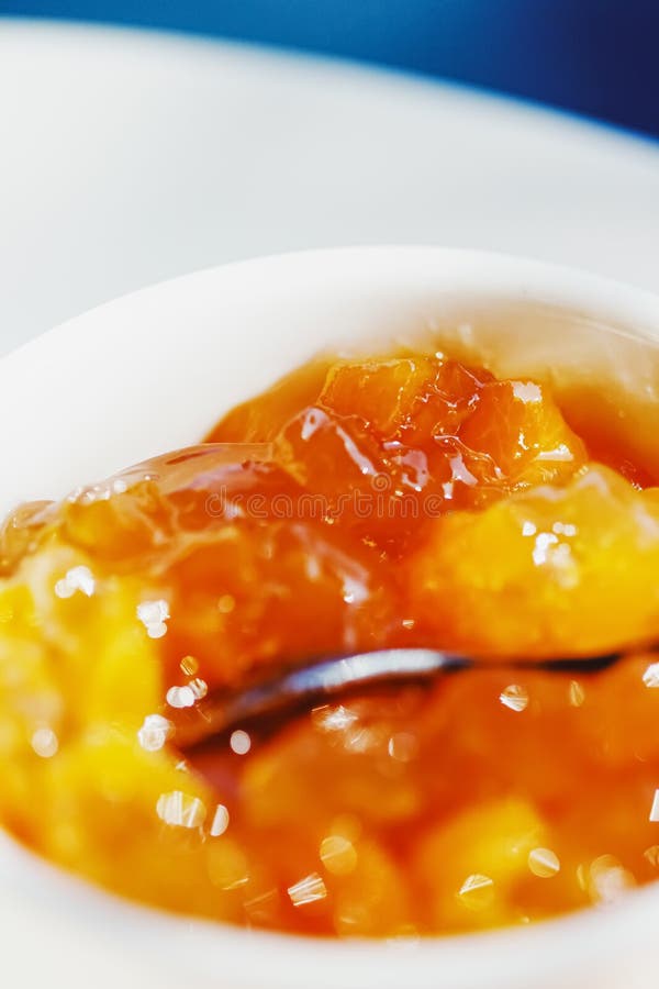 Breakfast Outdoors in Summer, Ham, Jam, Butter and Ham Stock Image ...