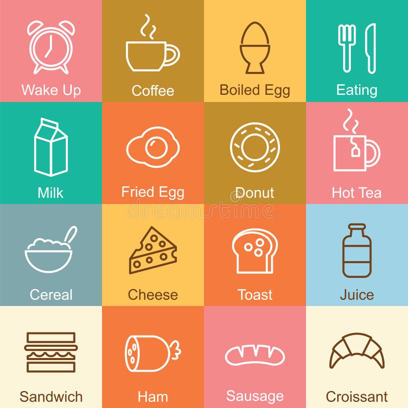 Breakfast elements stock vector. Illustration of cafe - 57208526