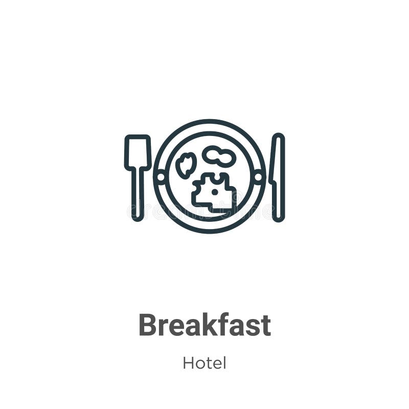 Breakfast Outline Vector Icon. Thin Line Black Breakfast Icon, Flat ...