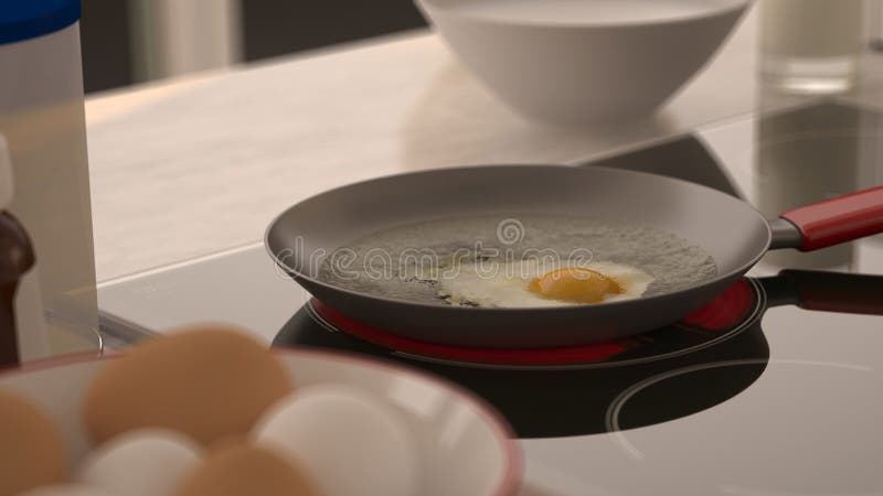 Breakfast with pan stock illustration. Illustration of kitchen - 59276812