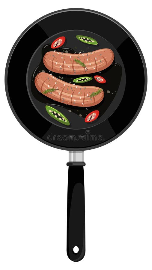 Breakfast in the Pan Isolated Stock Vector - Illustration of health ...