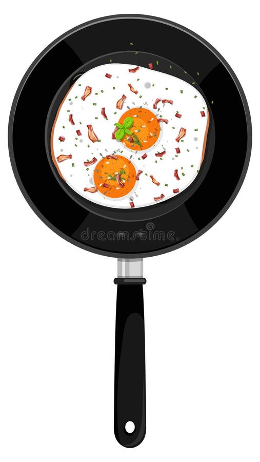 Breakfast in the Pan Isolated Stock Vector - Illustration of yummy ...