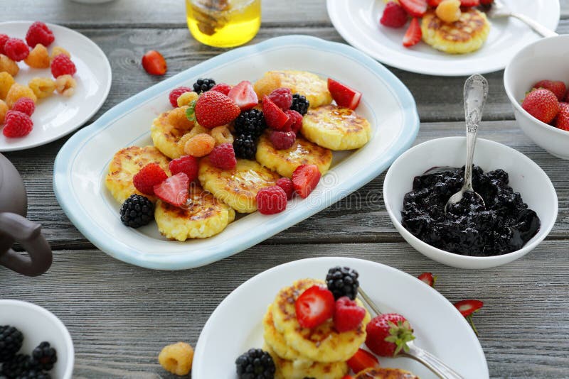 Breakfast Pancakes on Table Stock Photo - Image of strawberry, comfort ...
