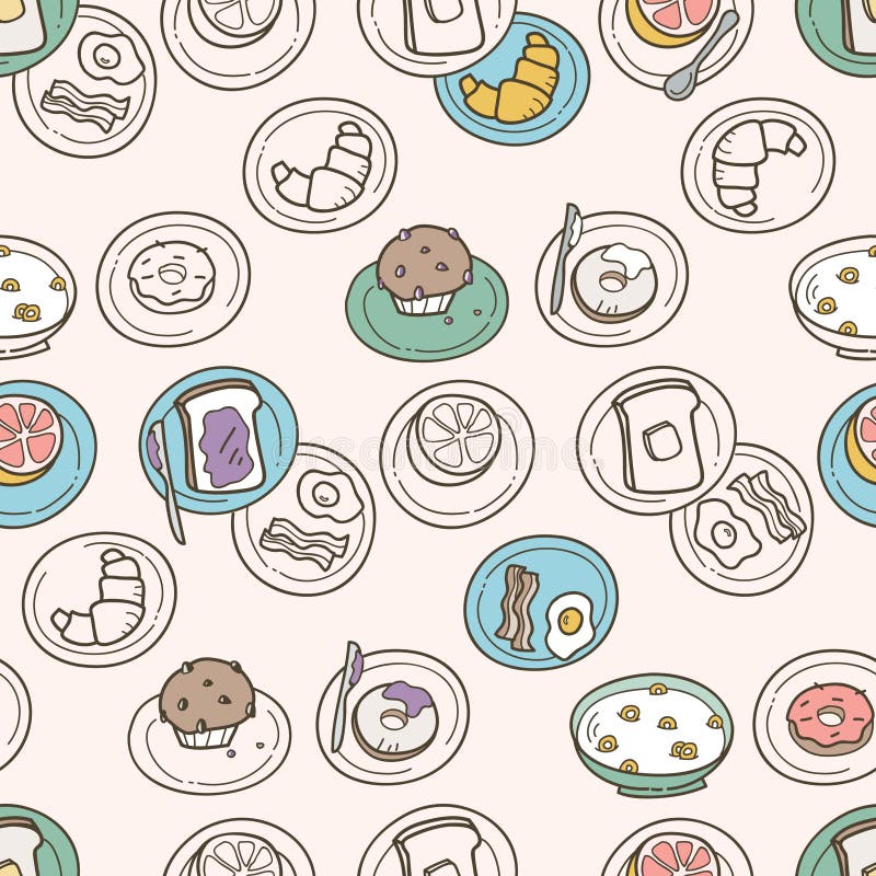 Breakfast Pattern Stock Illustrations – 103,444 Breakfast Pattern Stock ...