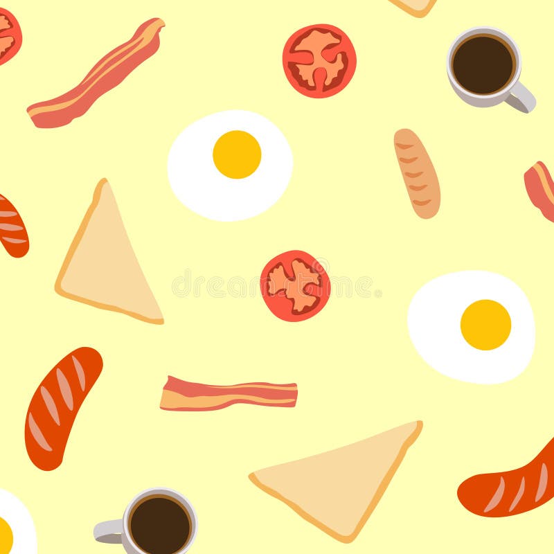 Breakfast pattern stock vector. Illustration of graphic - 101919978