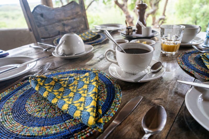 Breakfast Place in the Garden (table and Wicker Chair) Near the ...