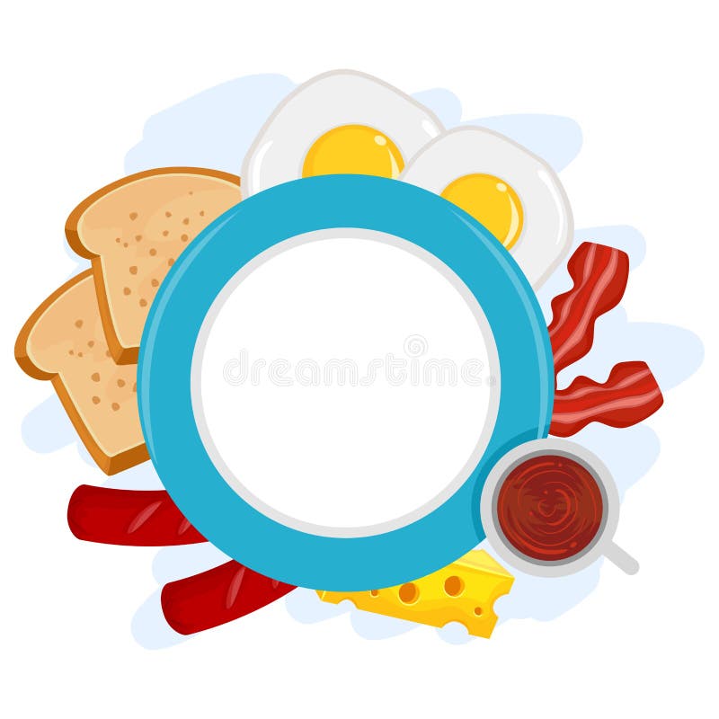 Breakfast Plate Frame stock vector. Illustration of coffee - 70612390