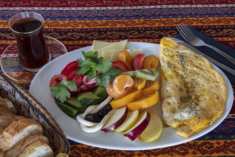 Breakfast Plate. Traditional Turkish Breakfast Table Spread Breakfast ...