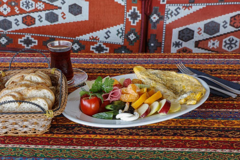 Breakfast Plate. Traditional Turkish Breakfast Table Spread Breakfast ...