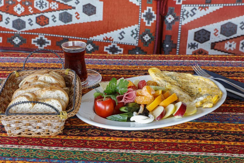 Breakfast Plate. Traditional Turkish Breakfast Table Spread Breakfast ...