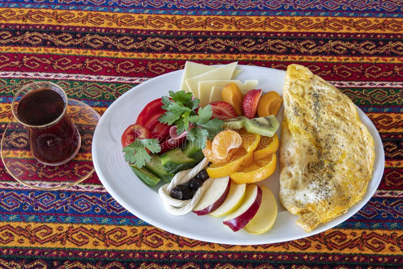 Breakfast Plate. Traditional Turkish Breakfast Table Spread Breakfast ...