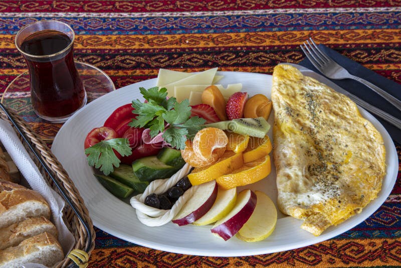 Breakfast Plate. Traditional Turkish Breakfast Table Spread Breakfast ...