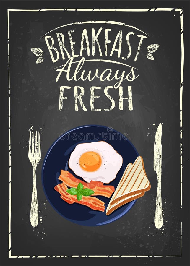 Breakfast poster stock vector. Illustration of graphic - 120492720