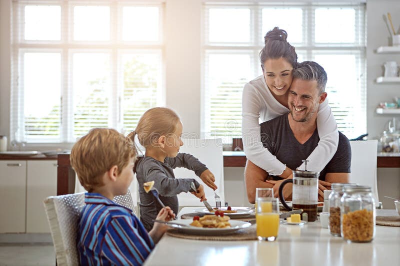 Breakfast Provides Them with Energy and Essential Nutrients. a Family ...