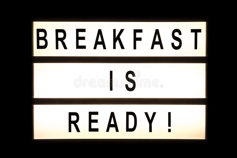 Breakfast is Ready Hanging Light Box Stock Image - Image of light ...