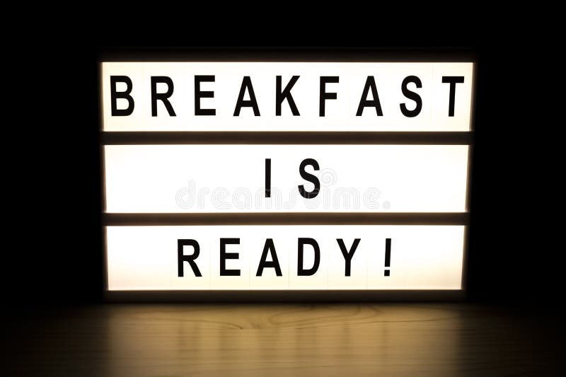 Breakfast is Ready Light Box Sign Board Stock Photo - Image of words ...
