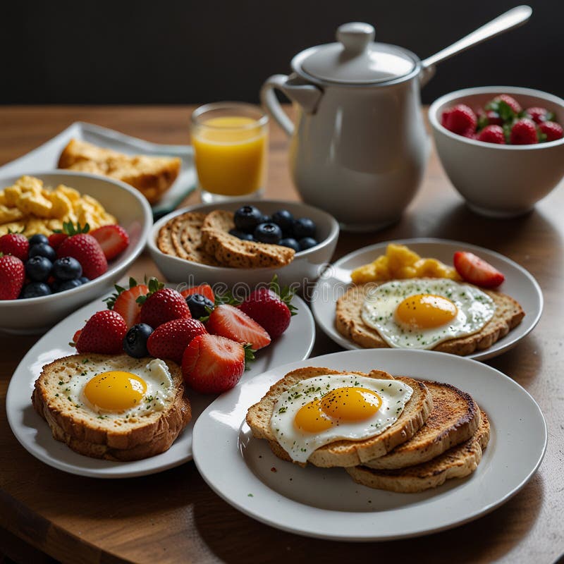 Breakfast ready to serve stock illustration. Illustration of produce ...