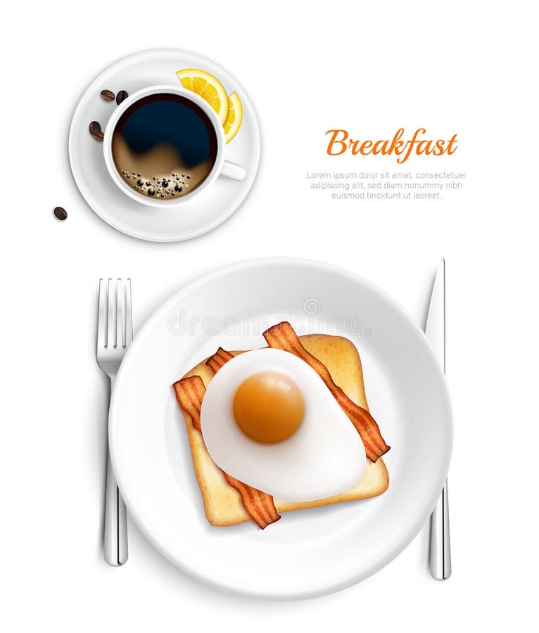 Breakfast Realistic Top View Composition Stock Vector - Illustration of ...