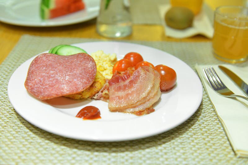 Breakfast in Restaurant. Snack Stock Image - Image of plate, restaurant ...