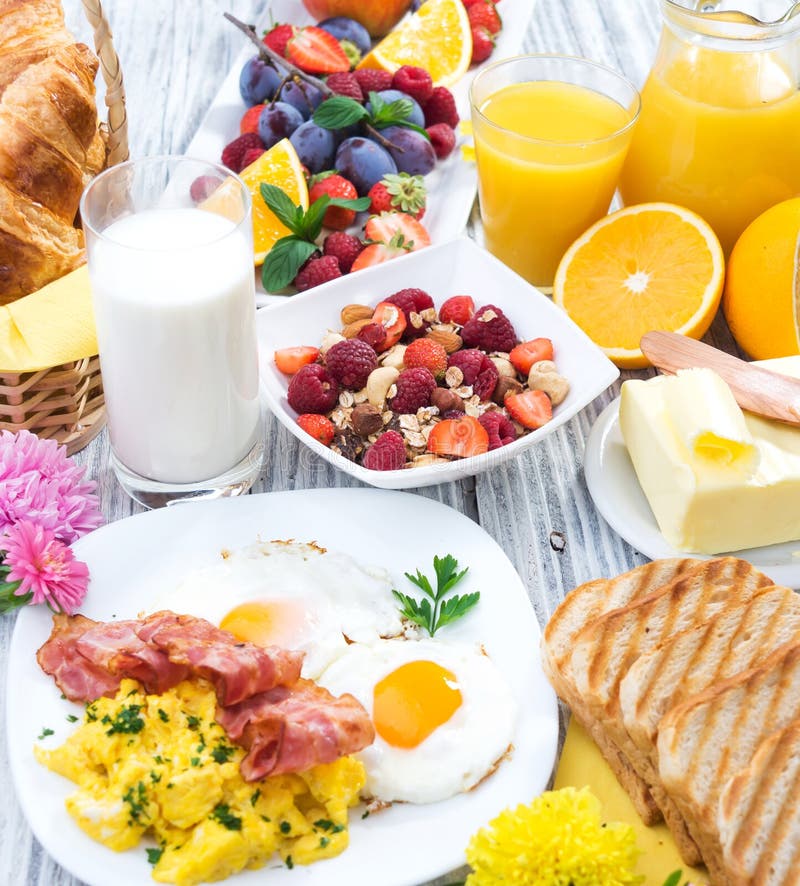 Breakfast Foods stock image. Image of fruit, healthy - 16627513