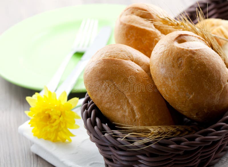 Breakfast roll stock image. Image of golden, bread, nutrition - 16368807