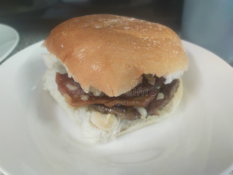 Breakfast Roll with Bacon Egg & Cheese Stock Image - Image of bread ...